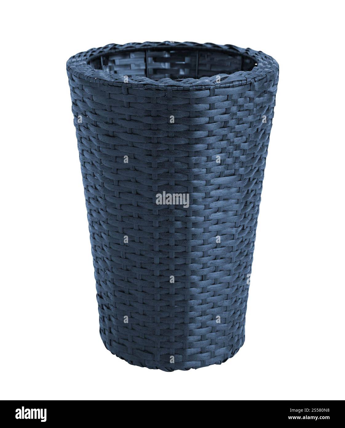 Empty new plastic blue basket isolated on white background. Empty new ...