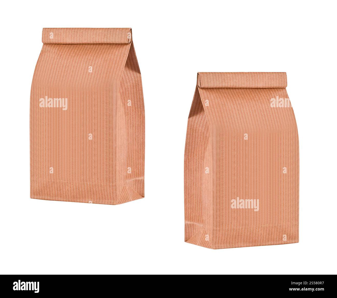 recycle brown paper bags isolated on white Stock Photo - Alamy