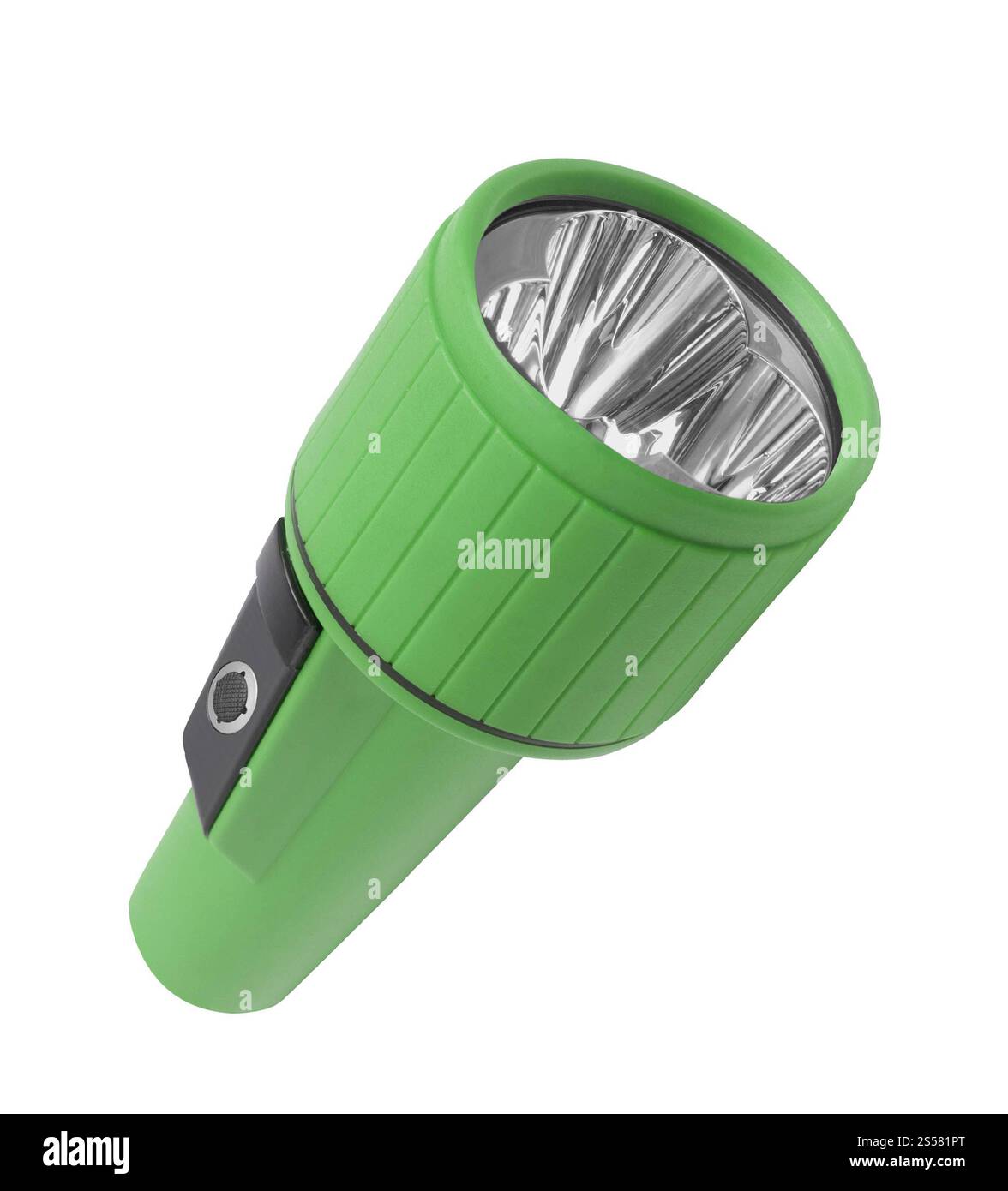 green flashlight isolated on white background. green flashlight ...