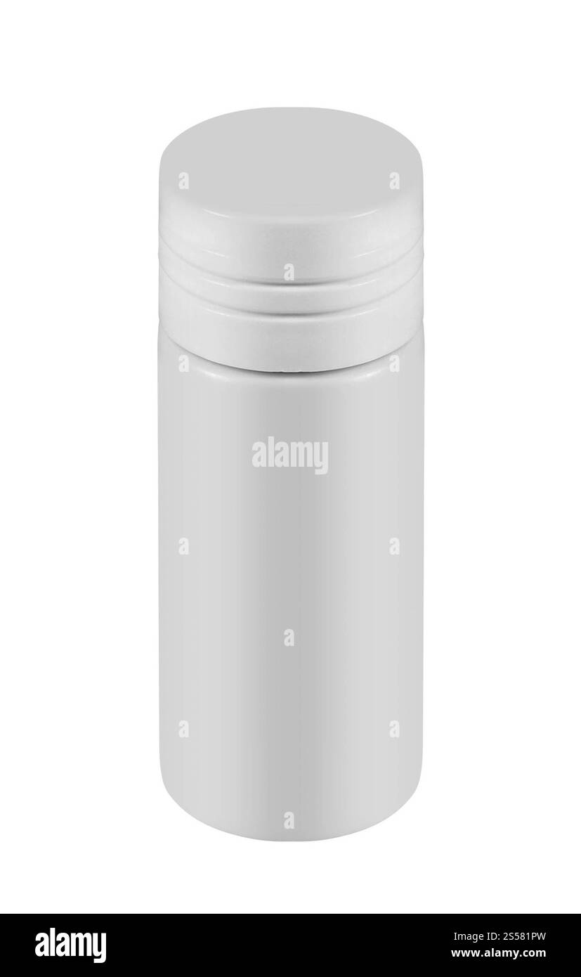 White container of spray bottle isolated. White container of spray ...