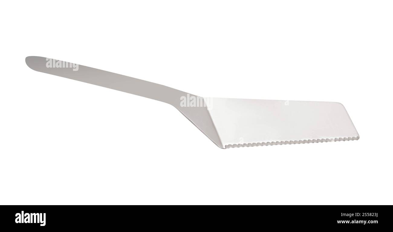 Stainless steel cake cutter isolated on white background. Stainless ...