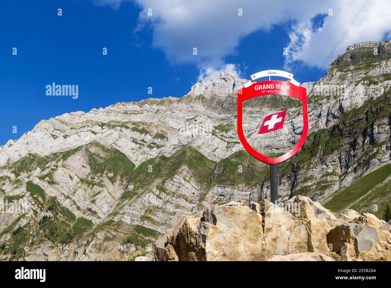 Saentis, Switzerland - July 31. 2018: Alps Saentis with the largest ...