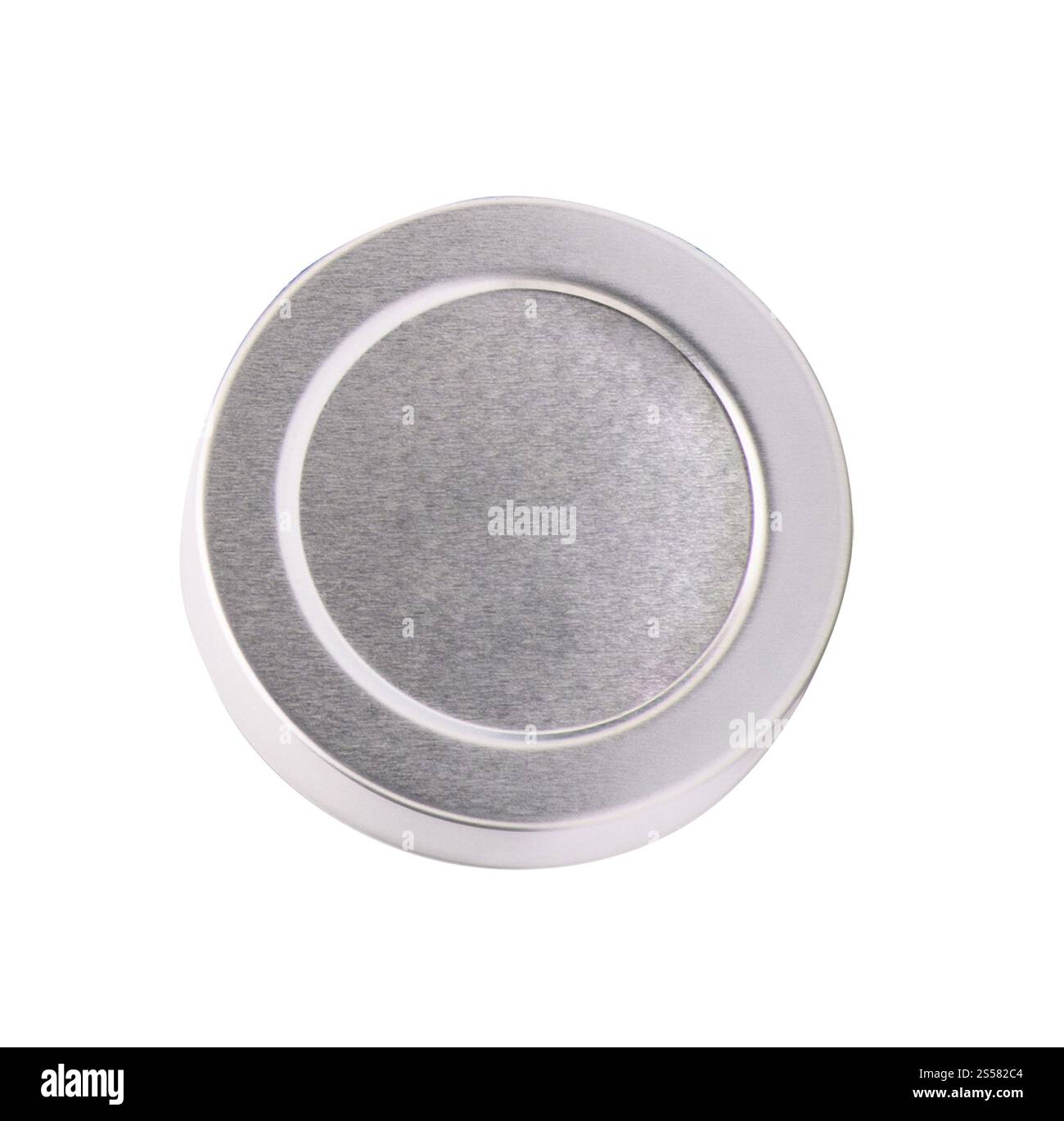 round metal box isolated on white background. round metal box isolated ...