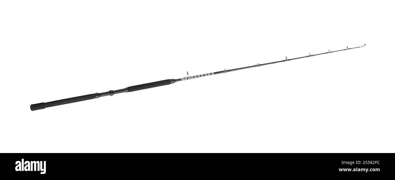 Spinning rod for fishing isolated on white. Spinning rod for fishing ...