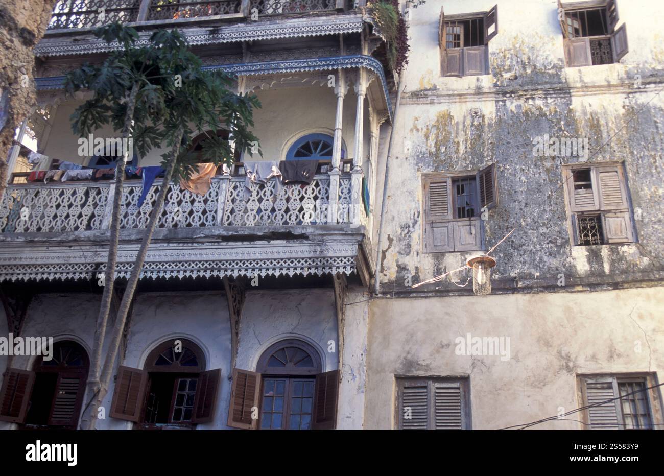 the architecture in the Old Town of Stone Town on the Island of ...