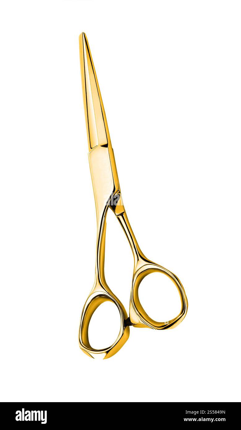 Golden Scissors isolated on white Stock Photo - Alamy