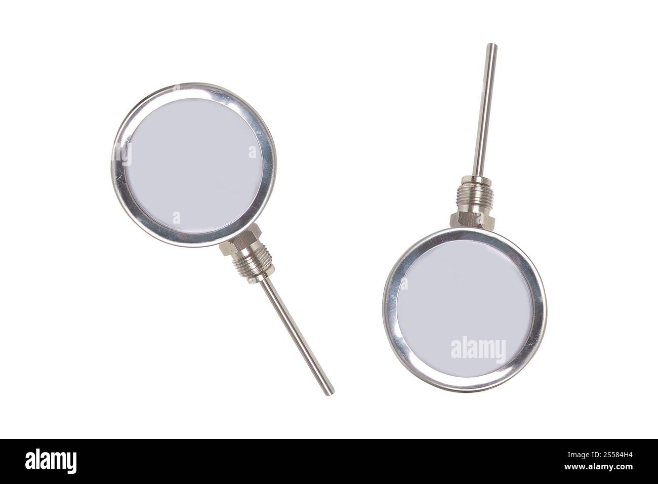 Metal analogue barometer isolated Stock Photo - Alamy