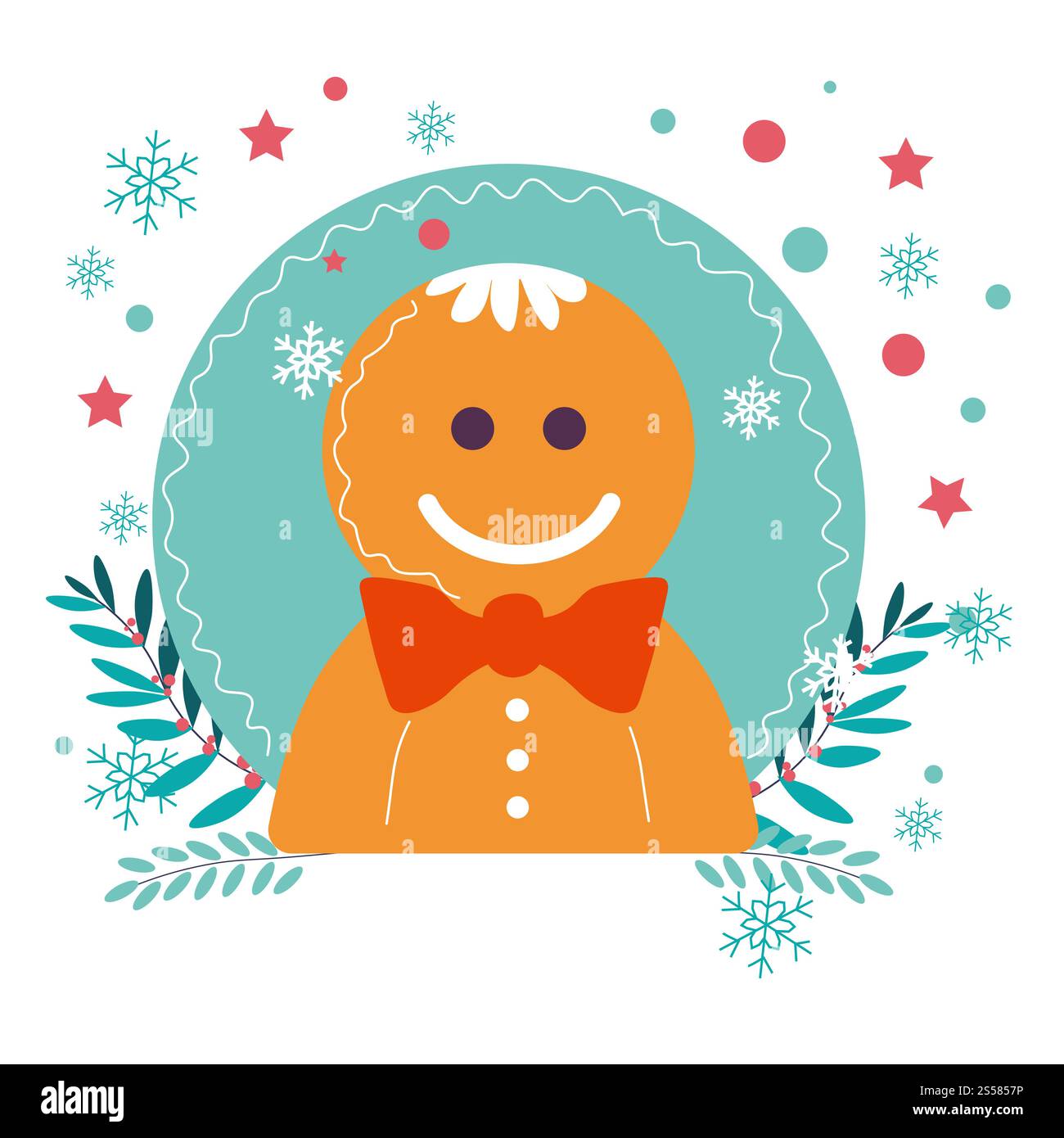 Gingerbread man cookie, Christmas winter holiday character symbol ...