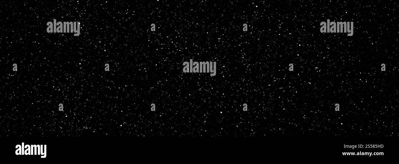 Night black starry sky horizontal background banner. 3d illustration of ...