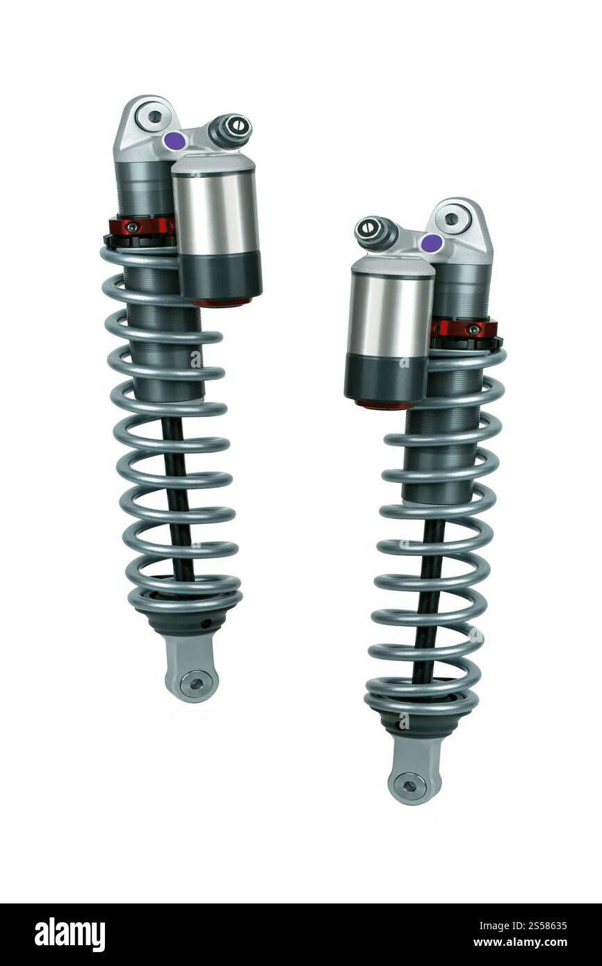 shock absorbers isolated on white background Stock Photo - Alamy