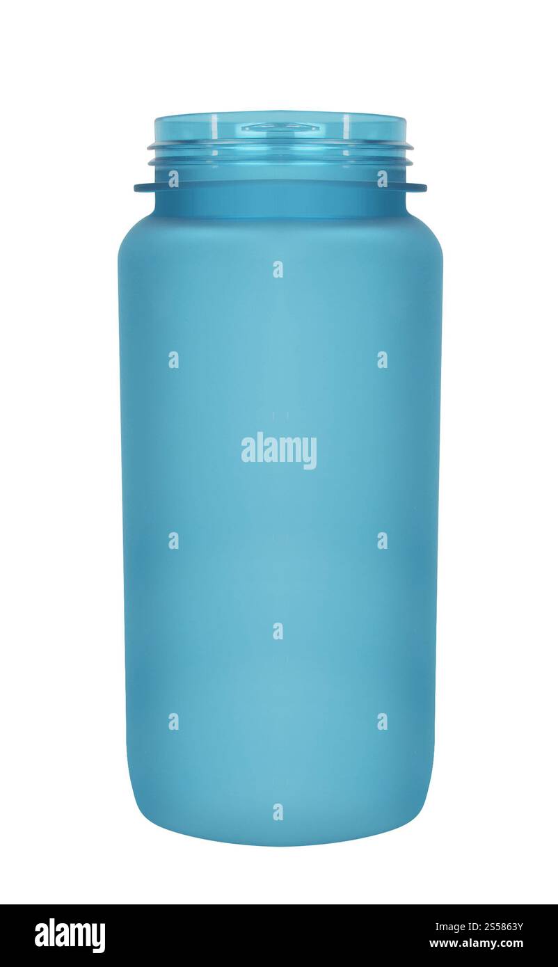 Open plastic pill container on the white background Stock Photo - Alamy