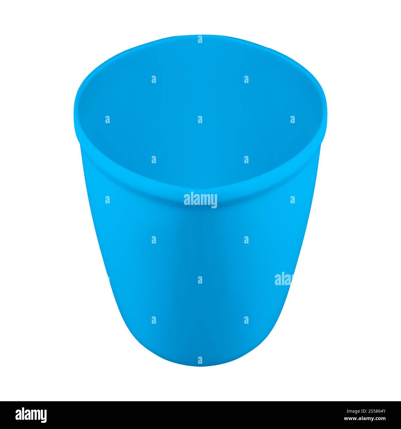 Single blue bucket isolated on a white background Stock Photo - Alamy