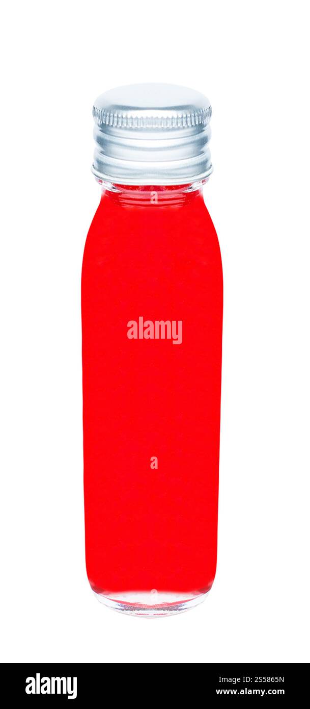 red liquid in glass bottle Stock Photo - Alamy