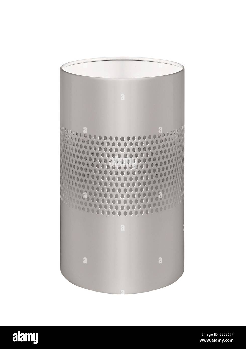 metal trash can isolated on white background Stock Photo - Alamy