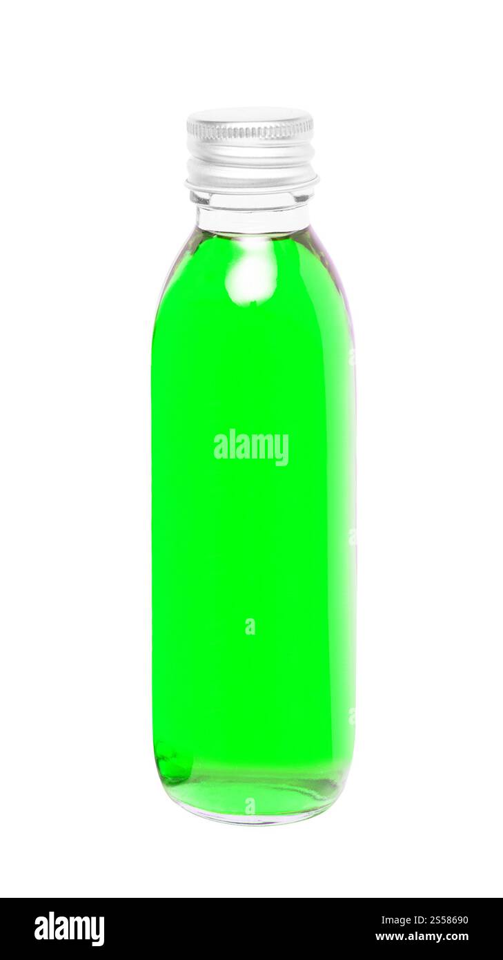Green liquid in glass bottle Stock Photo - Alamy