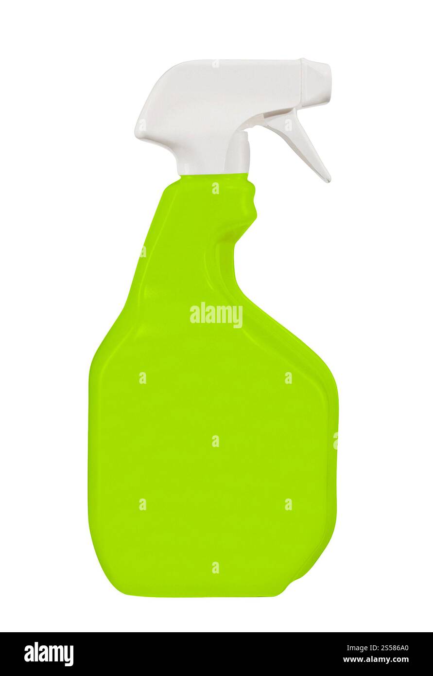 Green Spray Bottle Isolated on White Stock Photo - Alamy