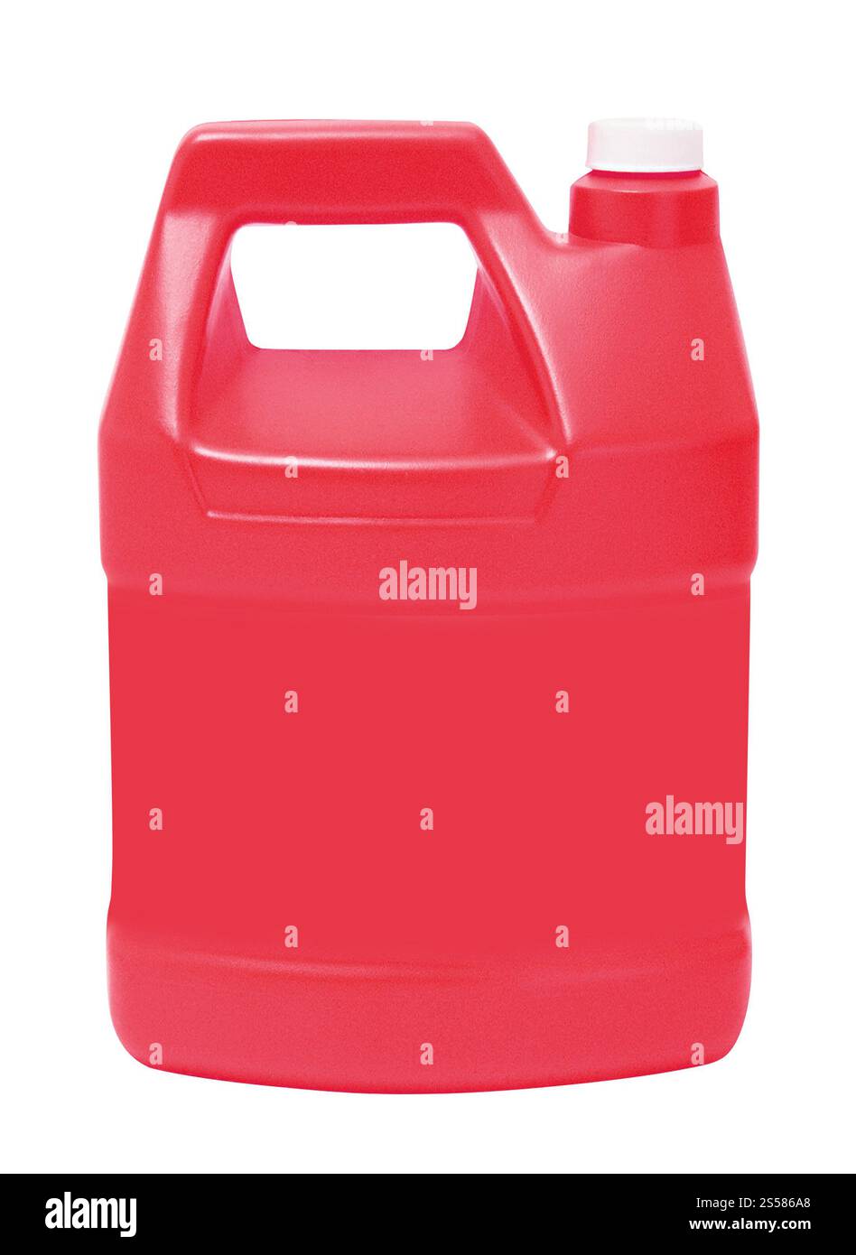 Red plastic gallon, jerry can isolated on a white background Stock ...