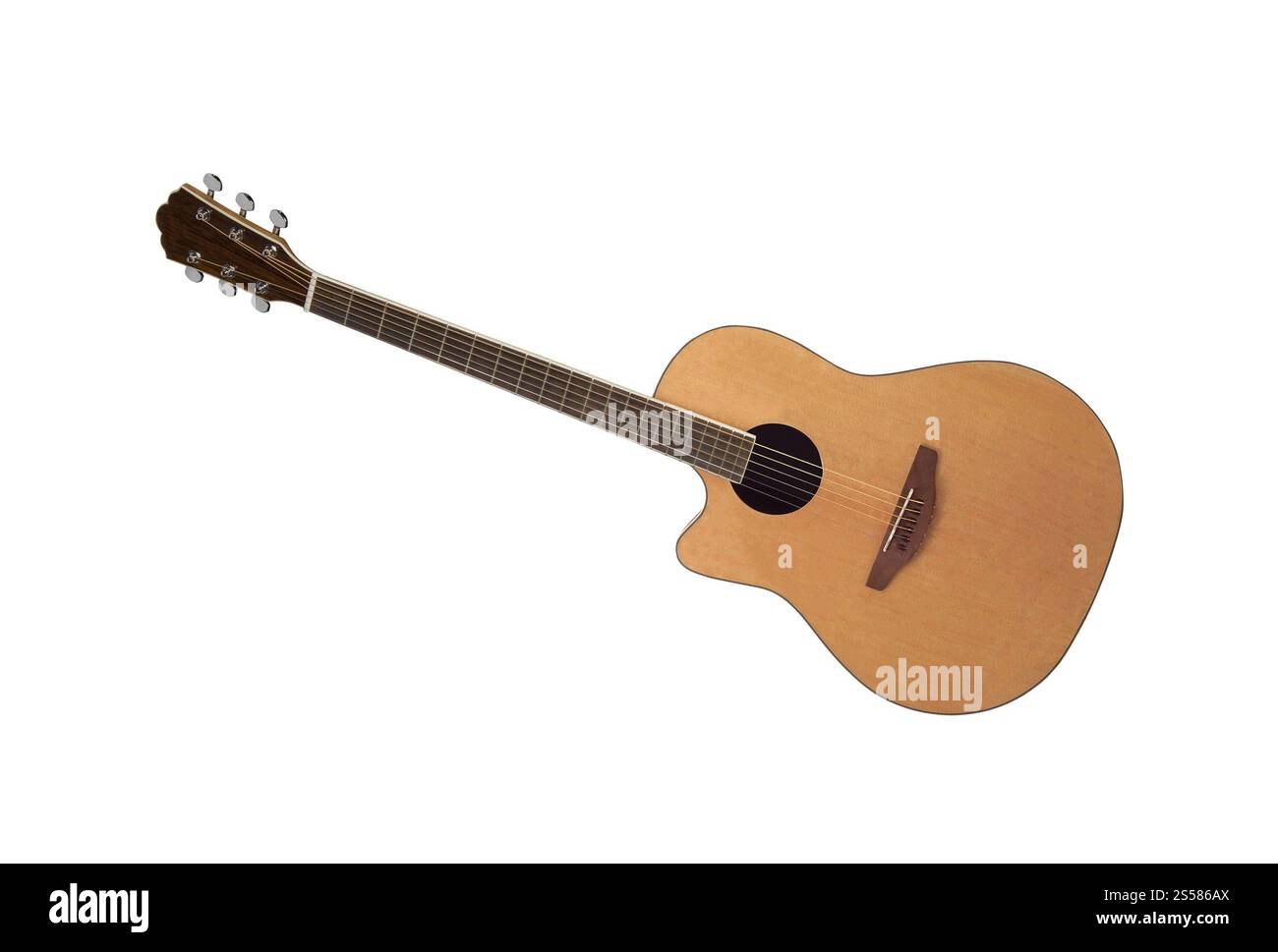 Isolated on white acoustic guitar Stock Photo - Alamy