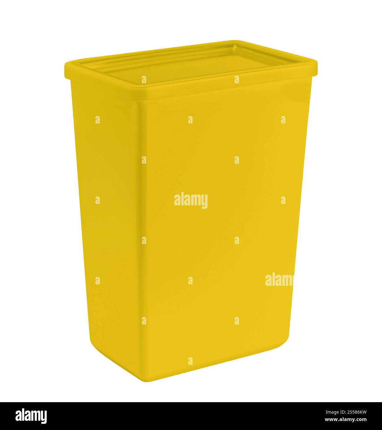 yellow plastic basket isolated on white Stock Photo - Alamy