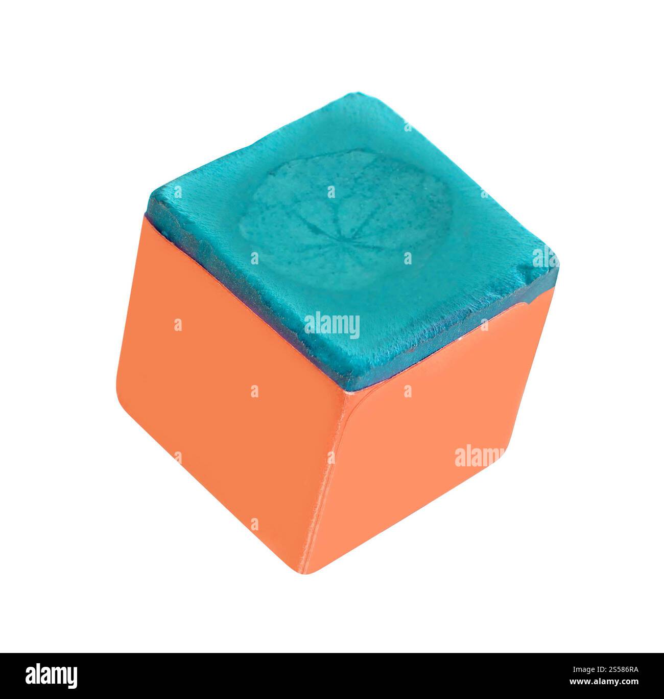 Billiard chalk on a white background Stock Photo - Alamy