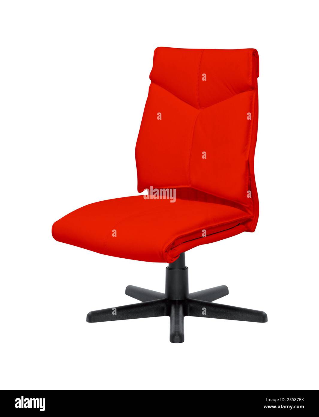 Modern office chair from red leather Stock Photo - Alamy