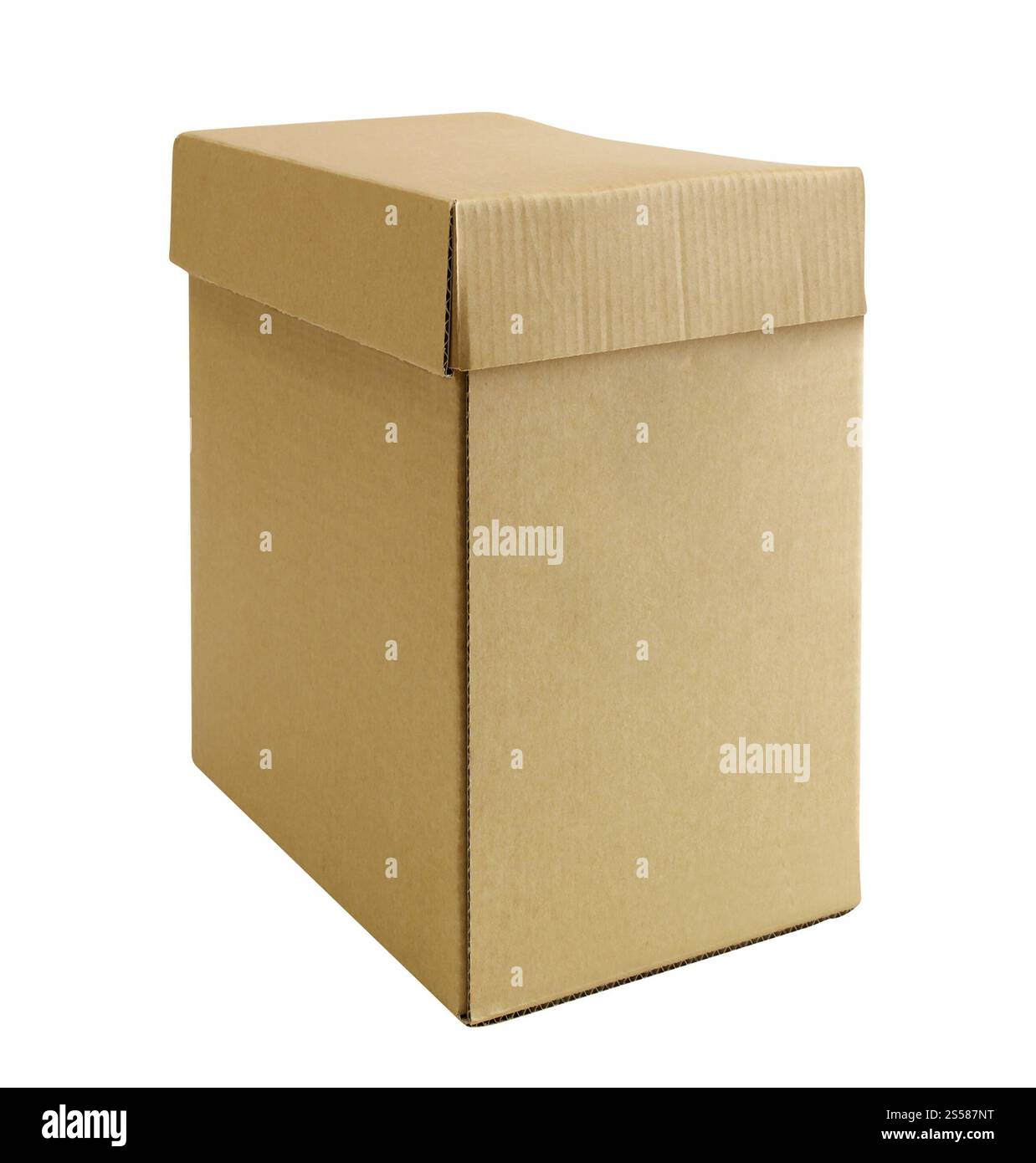 Closed cardboard box isolated Stock Photo - Alamy