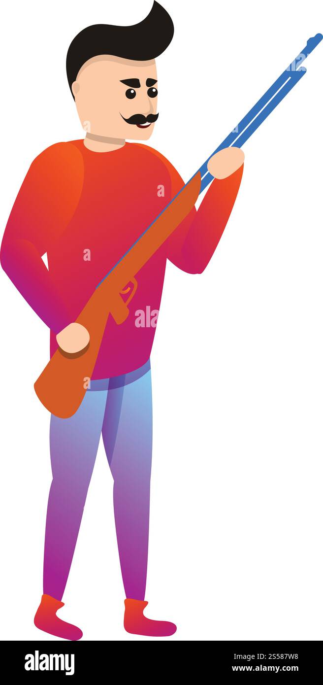 Man ready for shooting icon. Cartoon of man ready for shooting vector ...