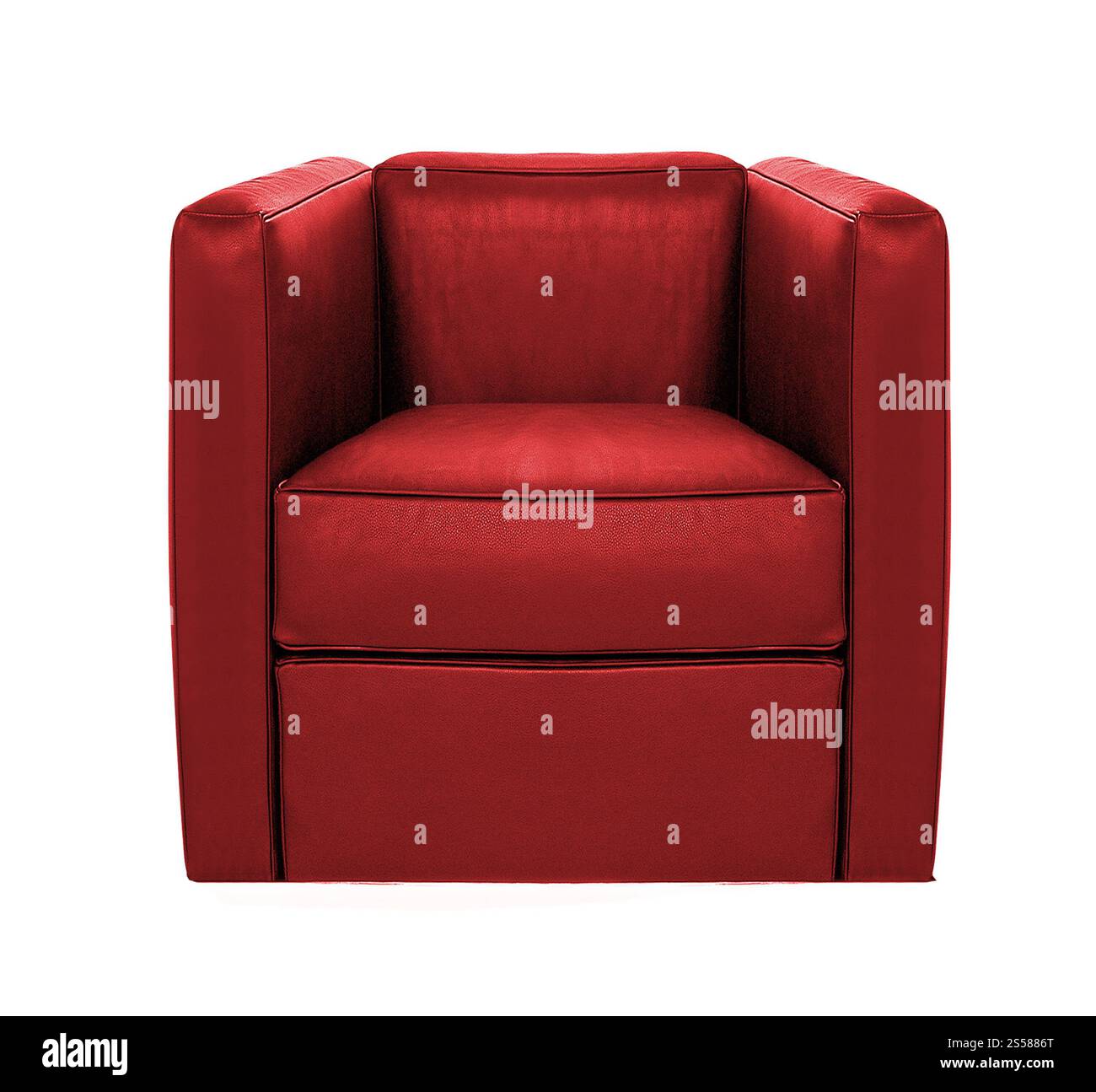 red leather armchair isolated Stock Photo - Alamy