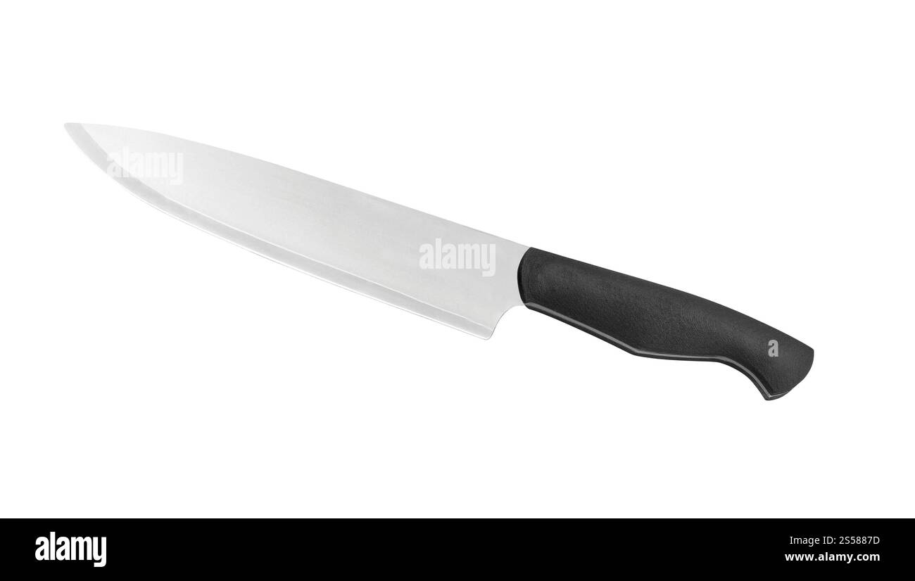 steel kitchen knife isolated on white background Stock Photo - Alamy