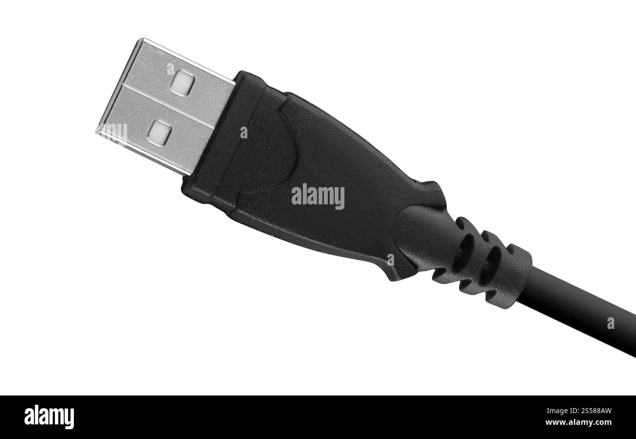 White usb cable plug Black and White Stock Photos & Images - Alamy