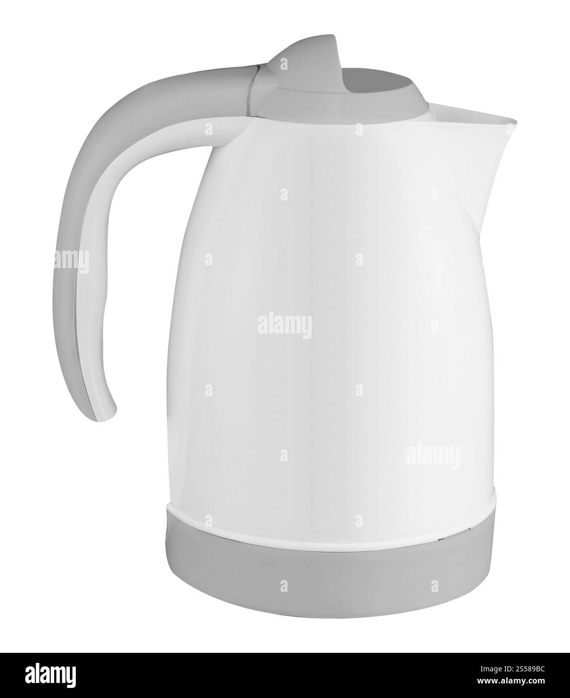 Electric white kettle on the white background Stock Photo - Alamy
