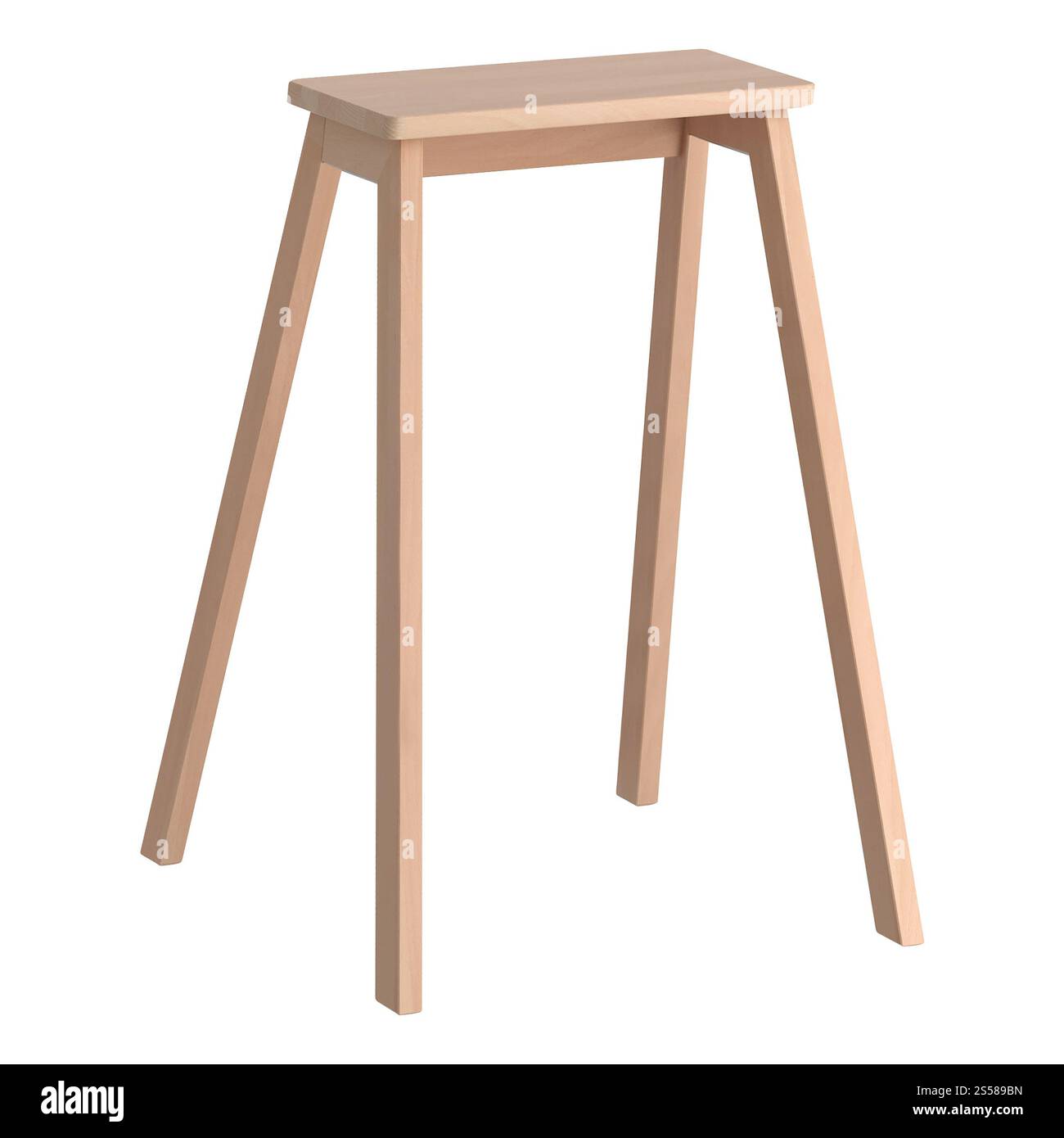 Empty modern wooden bench Cut Out Stock Images & Pictures - Alamy