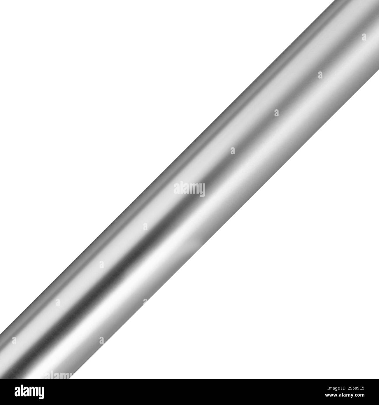 Shiny metal pipe isolated on white background Stock Photo - Alamy