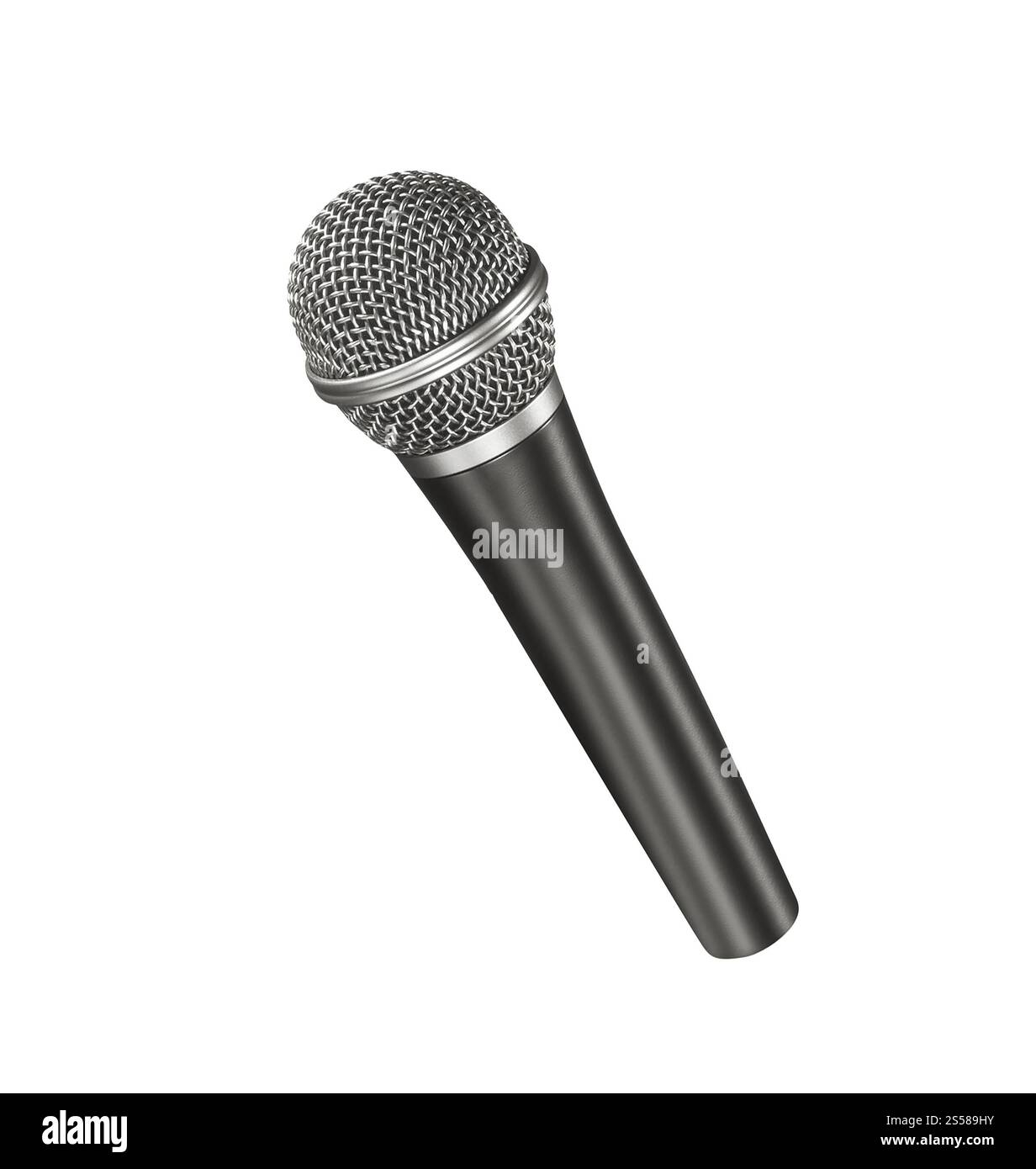 Musical microphone isolated on white Stock Photo - Alamy