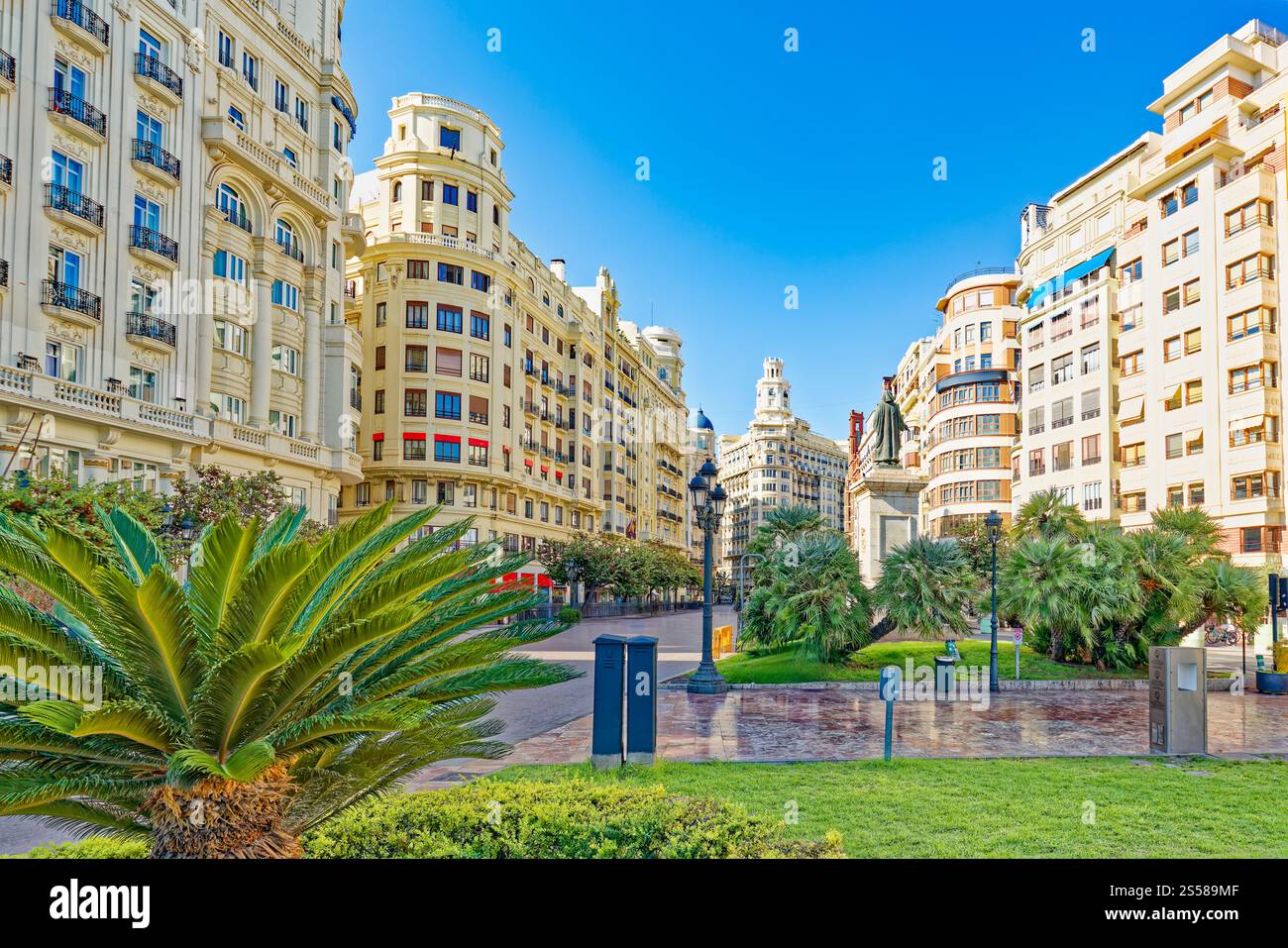 Valencia. Modernisme Plaza of the City Hall .Spain Stock Photo - Alamy