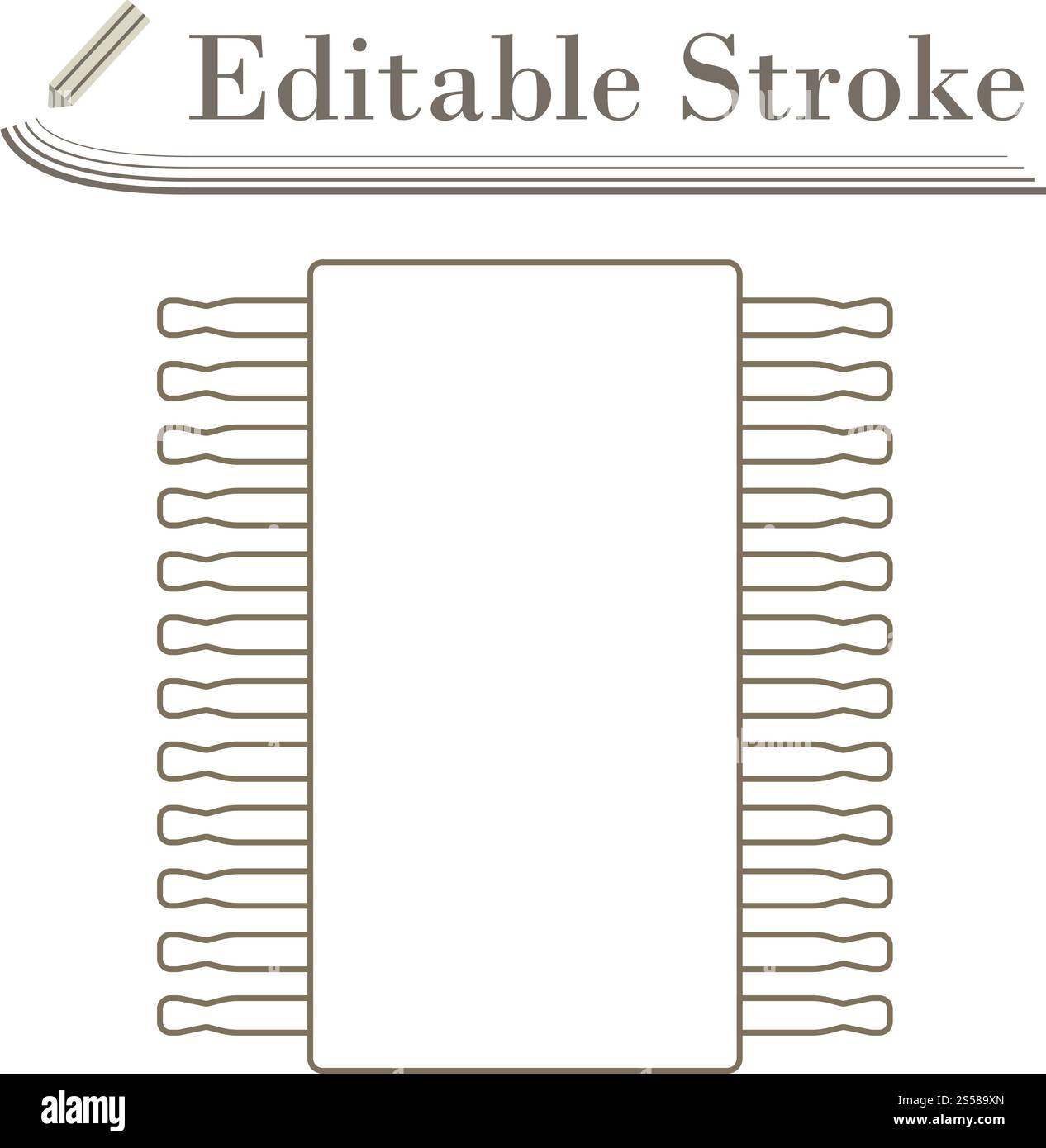 Chip Icon. Editable Stroke Simple Design. Vector Illustration Stock ...