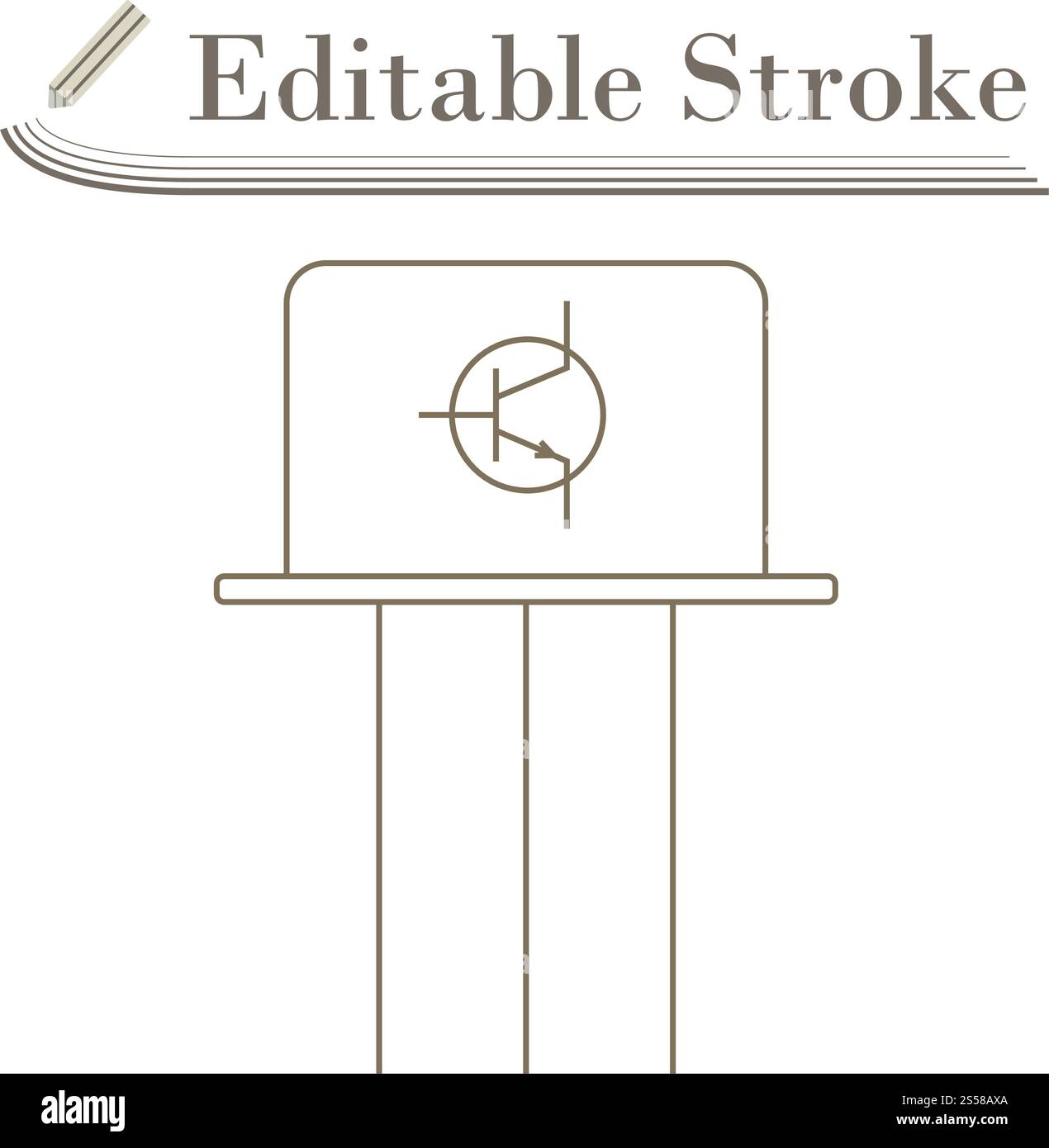 Transistor Icon. Editable Stroke Simple Design. Vector Illustration ...