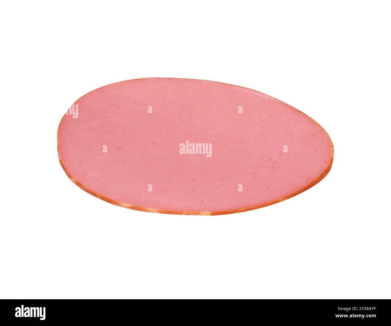 Slice of ham isolated on white background Stock Photo - Alamy