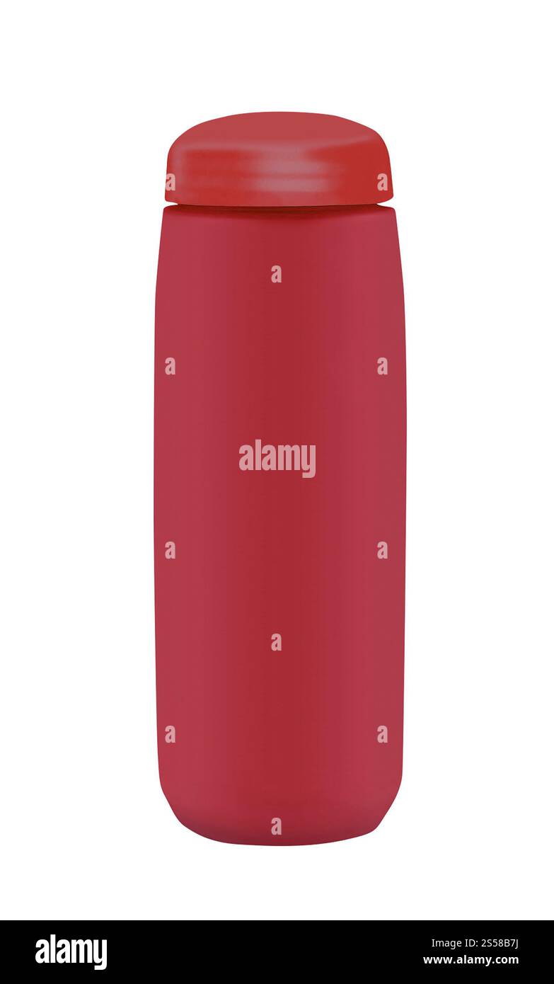red plastic bottle isolated on white Stock Photo - Alamy