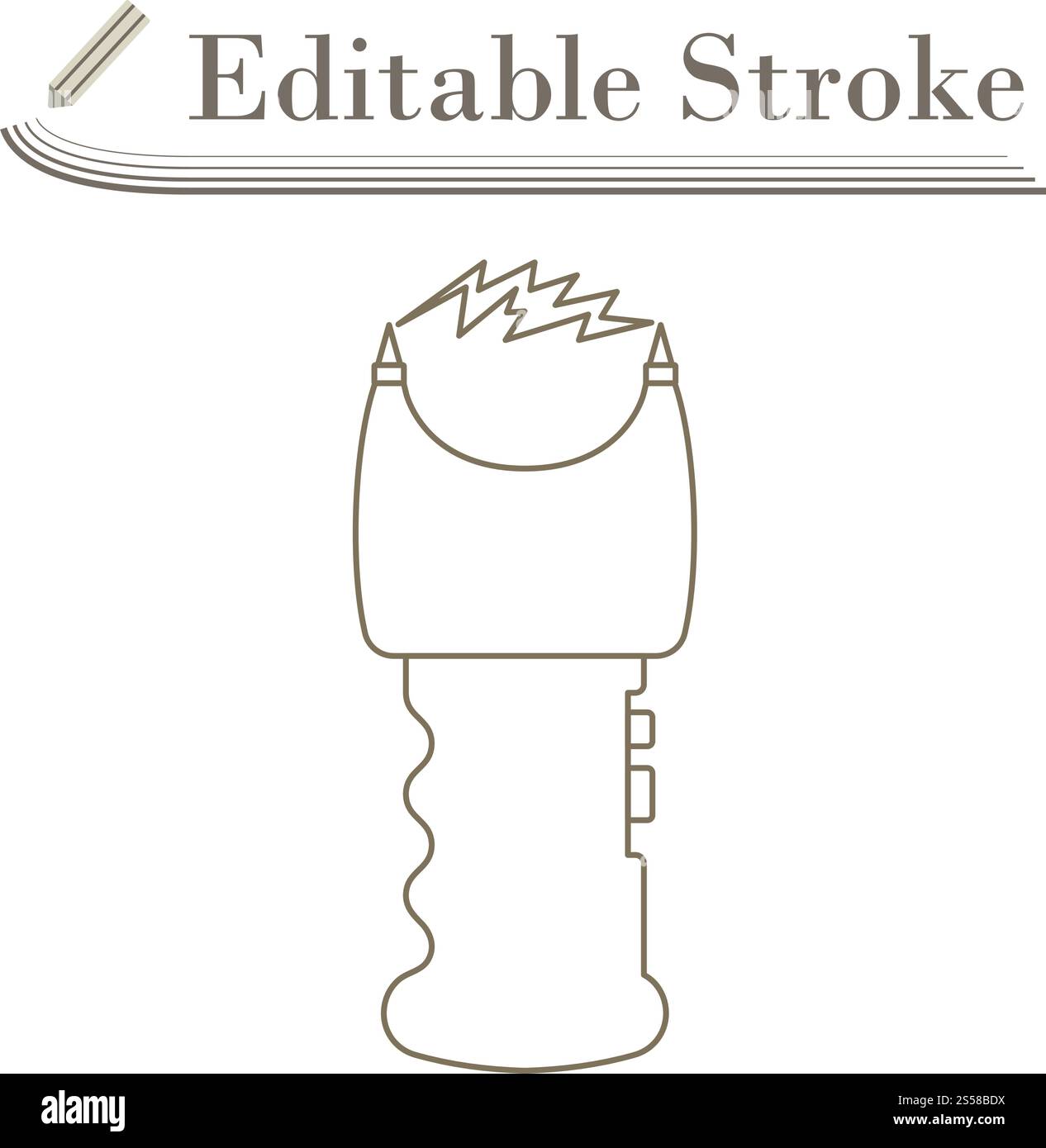Stun Gun Icon. Editable Stroke Simple Design. Vector Illustration Stock ...