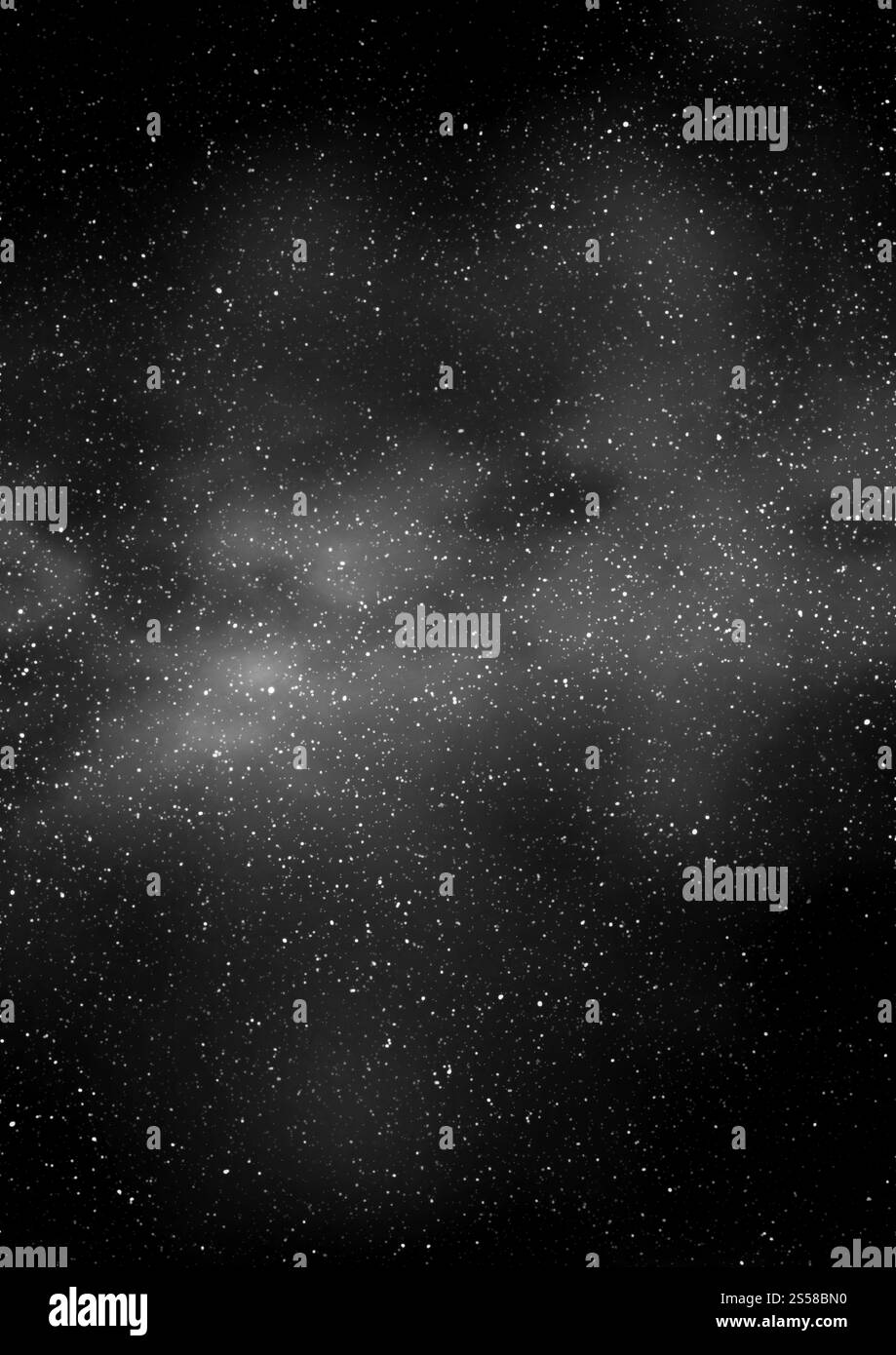 Night black starry sky and bright galaxy, vertical background. 3d ...