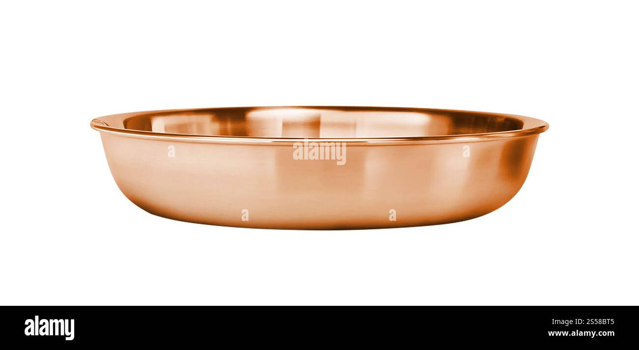 old vintage cooper round pan isolated Stock Photo - Alamy