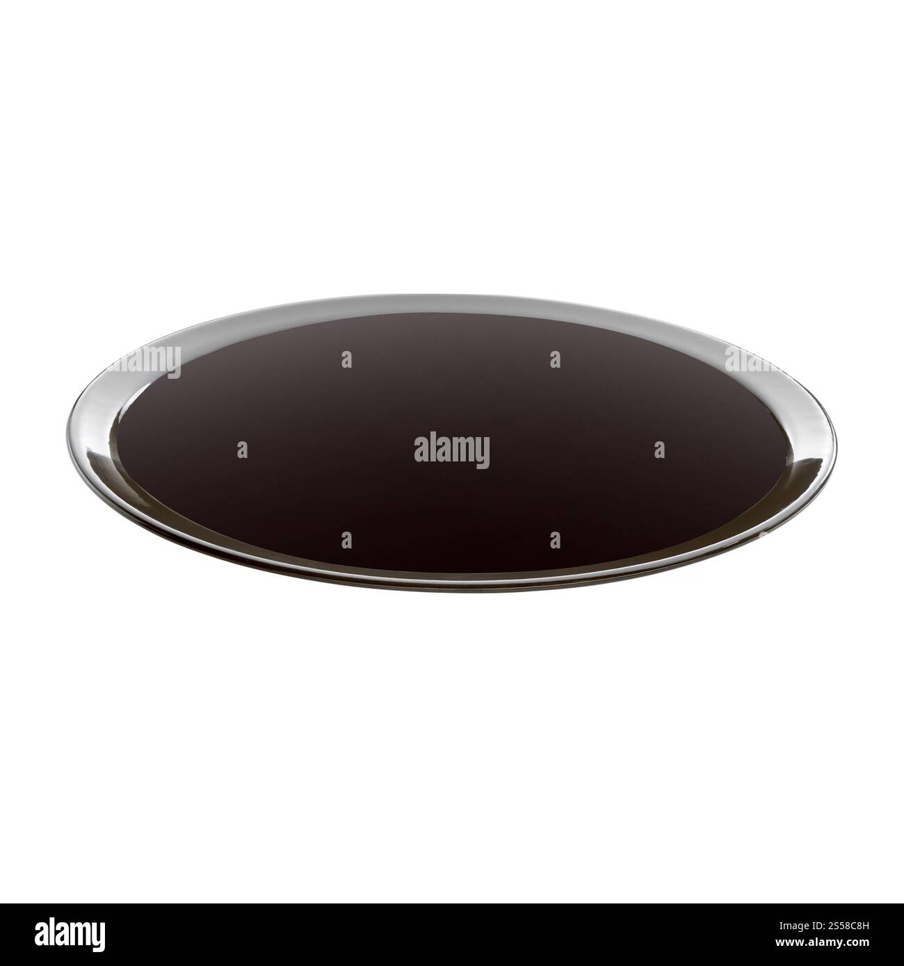 Empty black plate isolated Stock Photo - Alamy