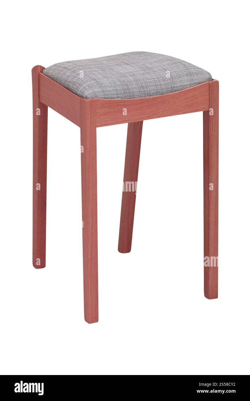 wooden stool isolated on white Stock Photo - Alamy