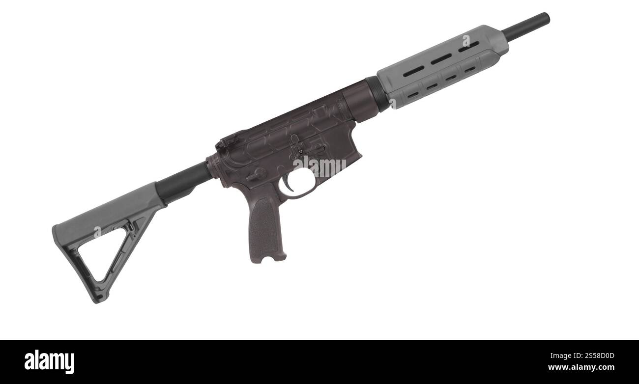 M4 rifle isolated on white Stock Photo - Alamy
