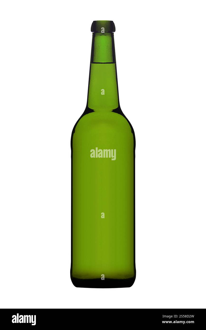 Green light beer bottle isolated on white Stock Photo - Alamy