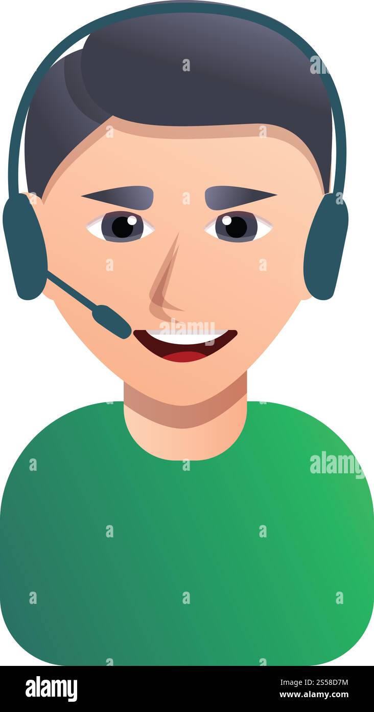 Call center employee icon. Cartoon of call center employee vector icon ...