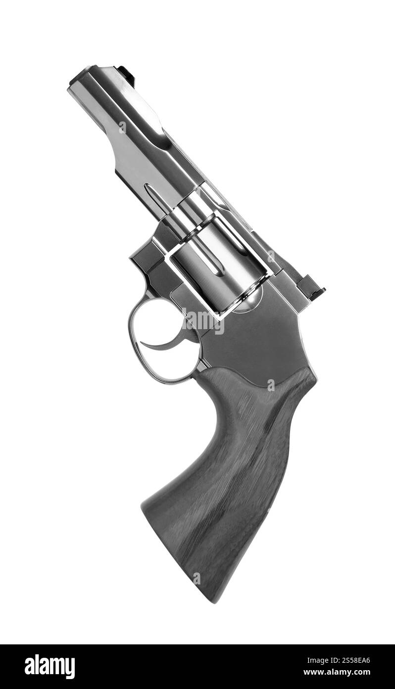 revolver on white background Stock Photo - Alamy