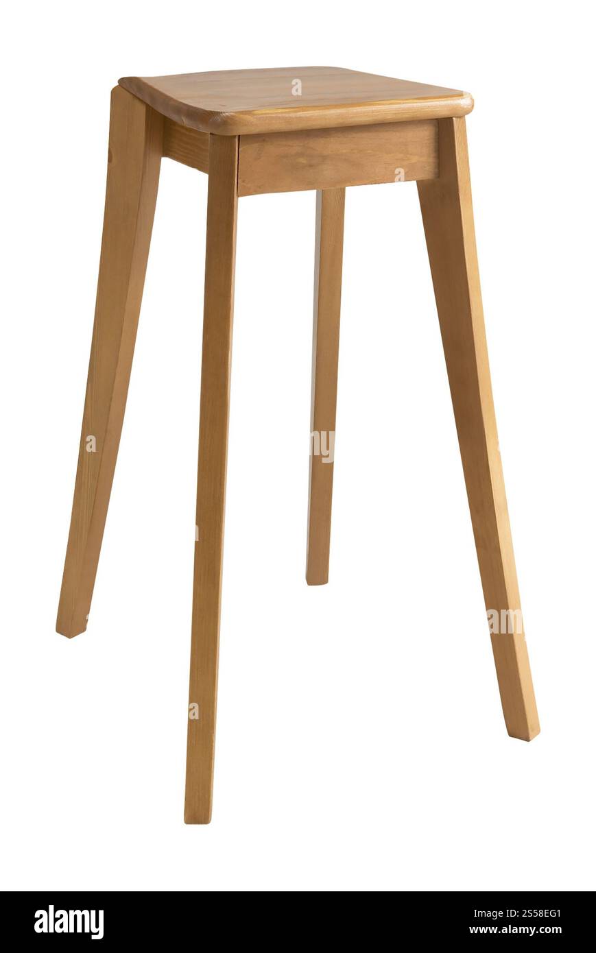 Wood stool isolated on white Stock Photo - Alamy
