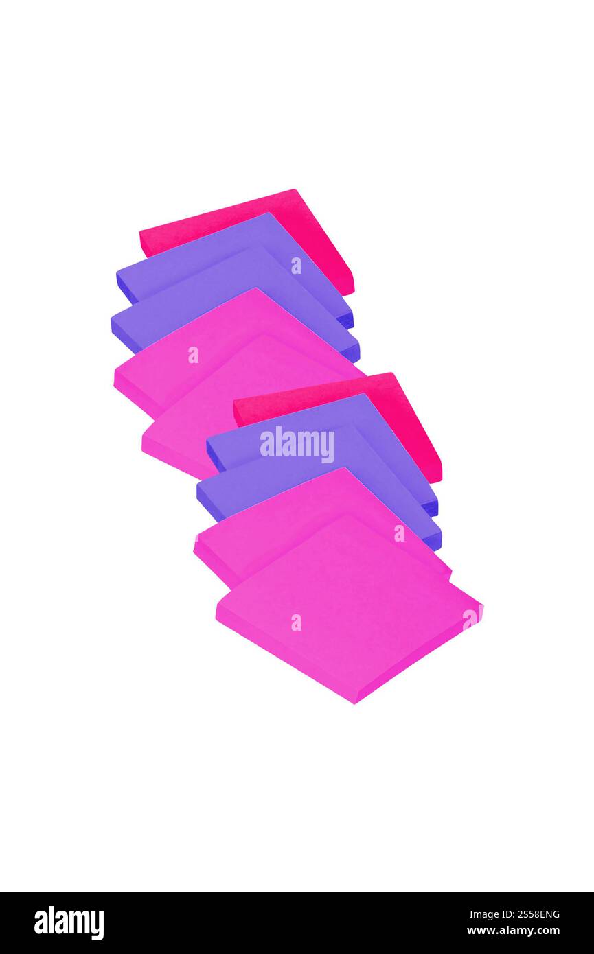 purple sticky notes isolated on white Stock Photo - Alamy